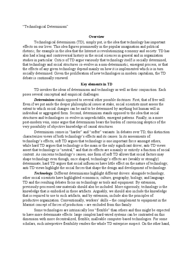 RevisingTechnological Determinism 1 | PDF | Determinism | Science