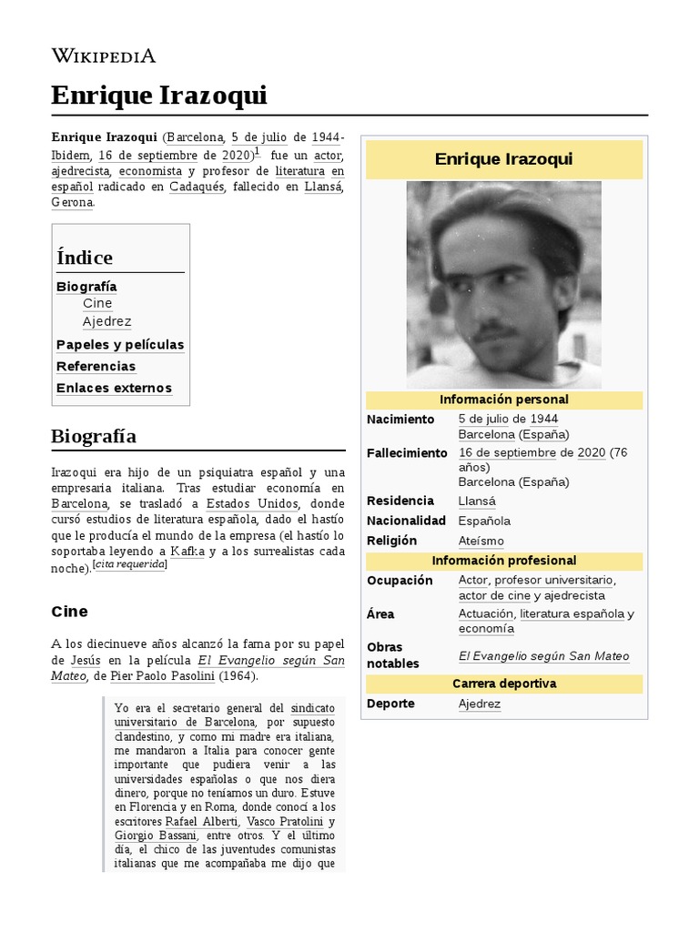 Enrique Irazoqui | PDF