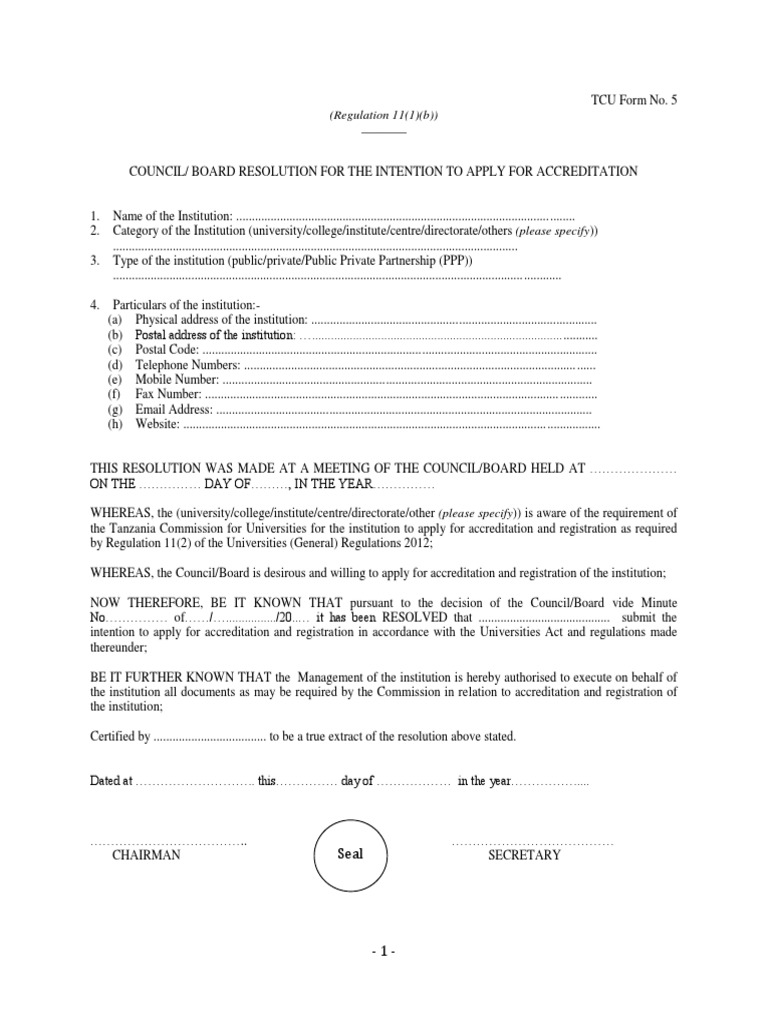 TCU Form No. 5 | PDF | Government