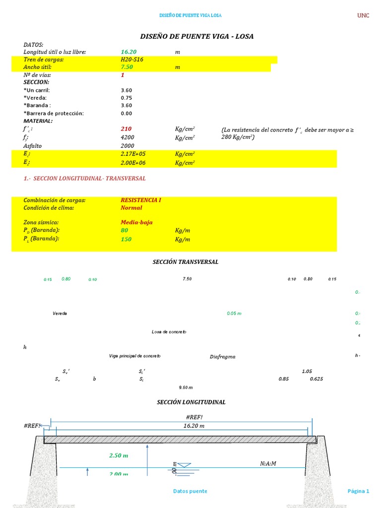 Puente Viga Losa Pdf Mecanica Clasica Ingeniero Civil