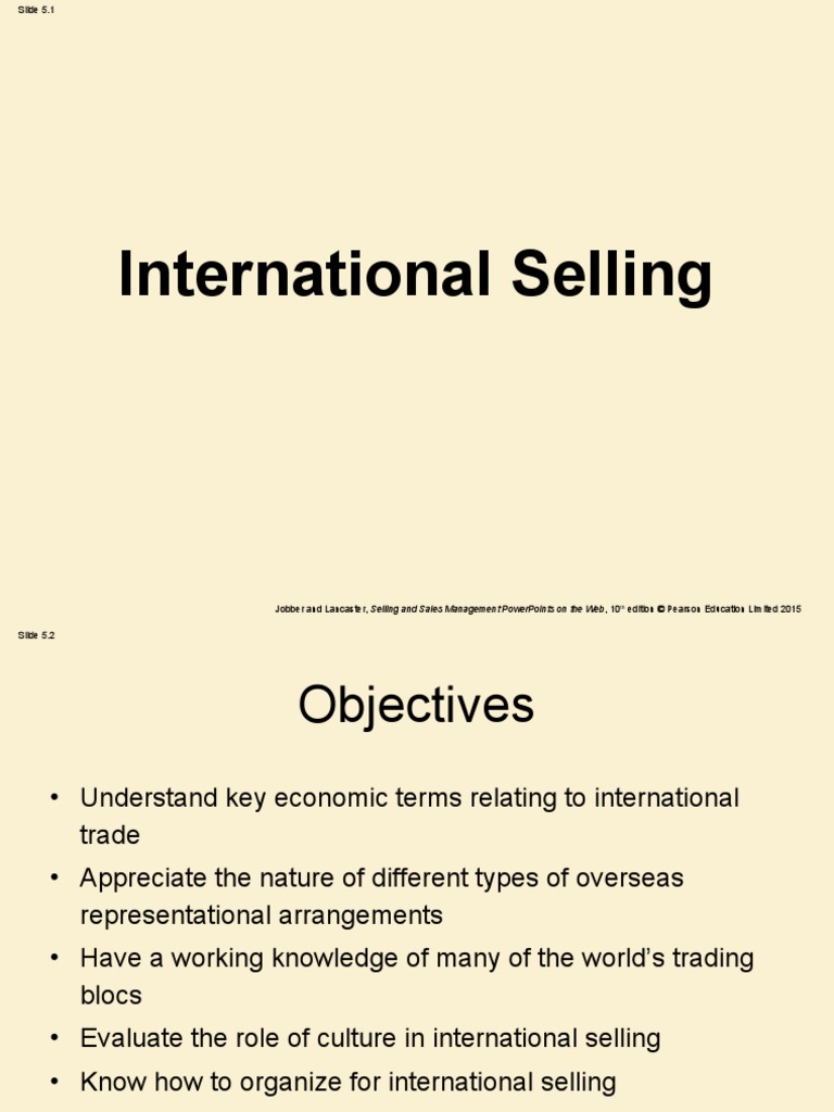International Selling | PDF | Sales | Trade