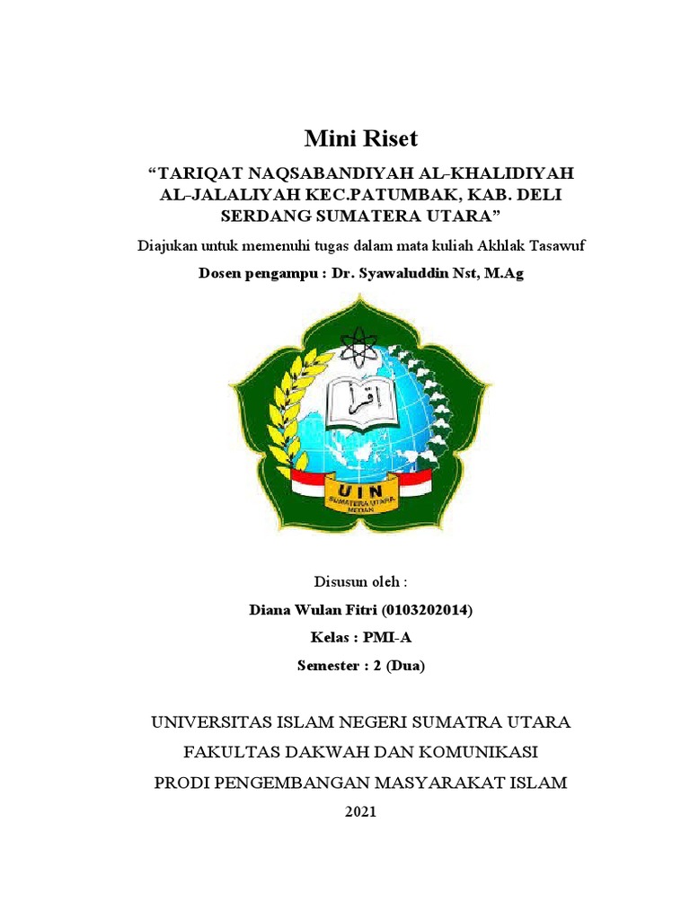 Mini Riset UAS Akhlak Tasawuf Diana Wulan Fitri PMI-A | PDF