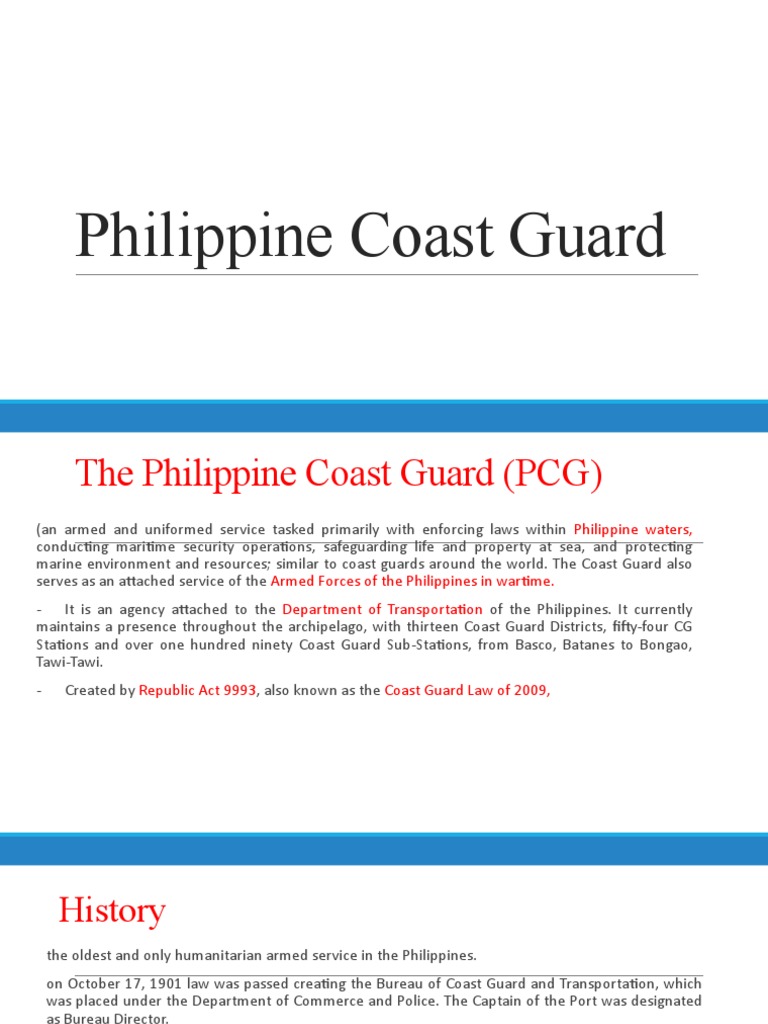 Philippine Coast Guard | PDF | Military Organization | Military Philippine Coast Guard | PDF | Military Organization | Military