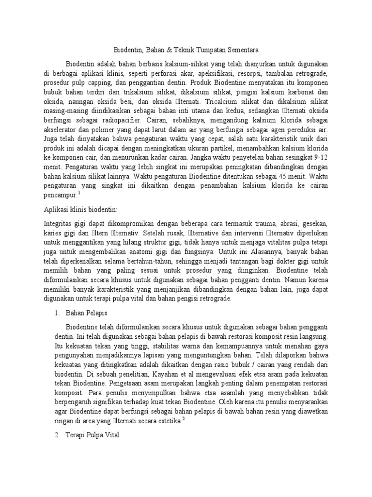Biodentin | PDF | Kesehatan Holistik | Sains & Matematika