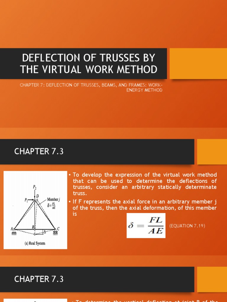 Deflection of Trusses by The Virtual Work Method | PDF | Truss | Beam ...