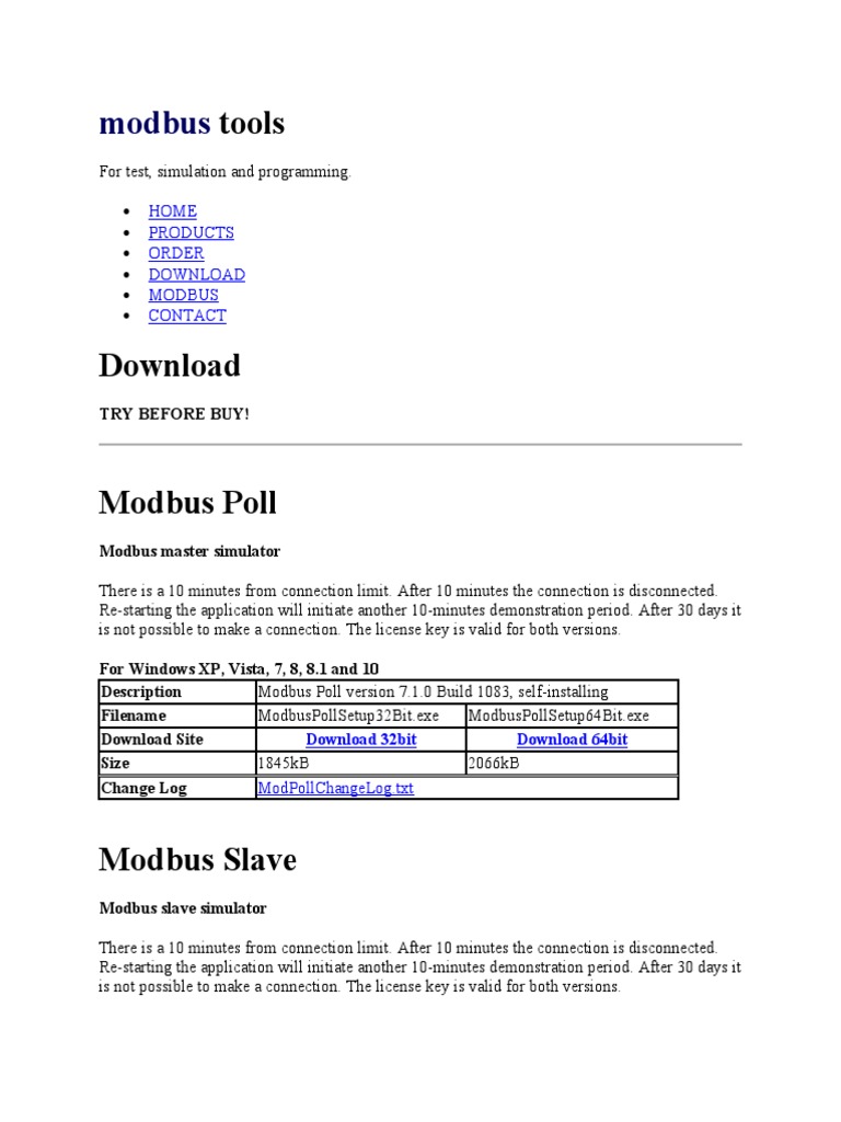 Modbus Tools | Download Free PDF | Filename | Windows Vista