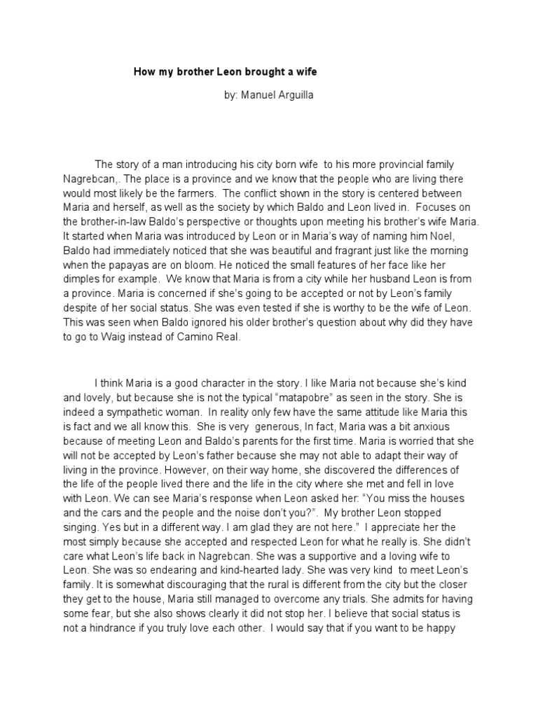 How My Brother Leon Brought A Wife | PDF | Love