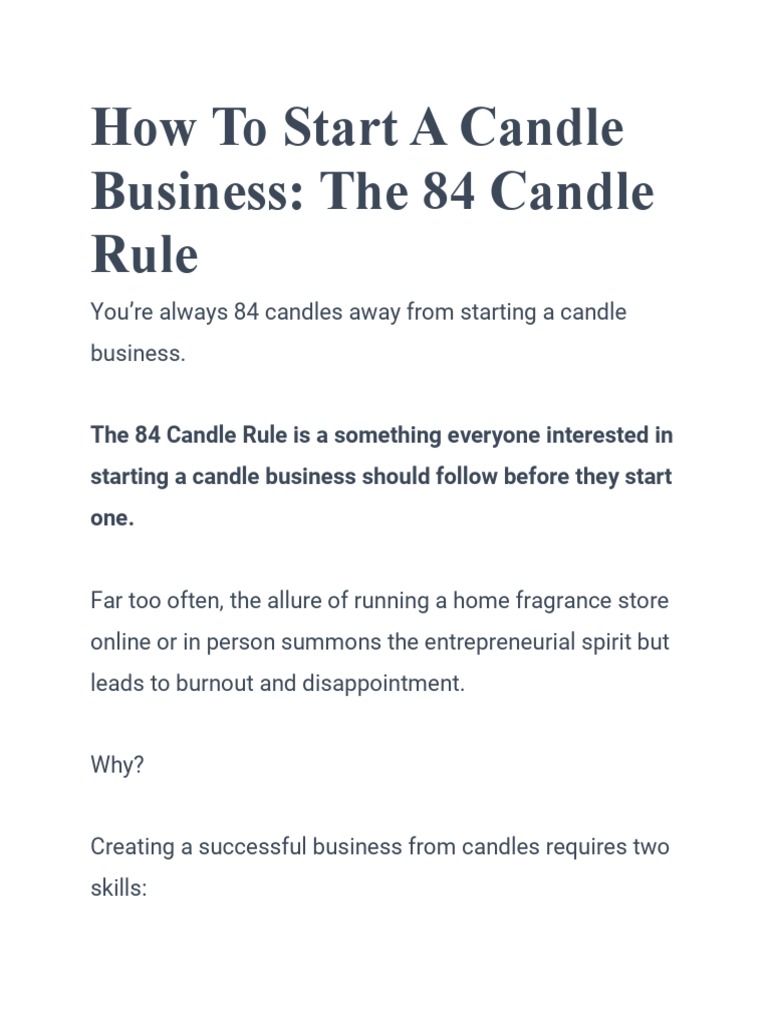 How To Start A Candle Business | PDF | Candle | Inventory