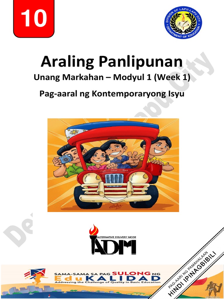 Araling Panlipunan: Unang Markahan - Modyul 1 (Week 1) Pag-Aaral NG Kontemporaryong Isyu | PDF
