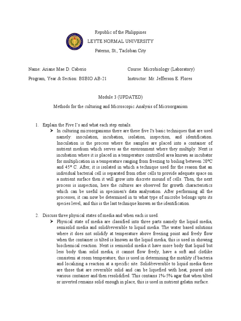 Five I's of Microbiology Explained | PDF | Growth Medium | Infection