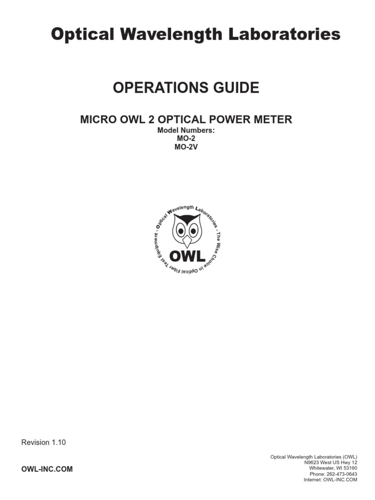 Optical Wavelength Laboratories: Operations Guide | PDF | Optical Fiber ...