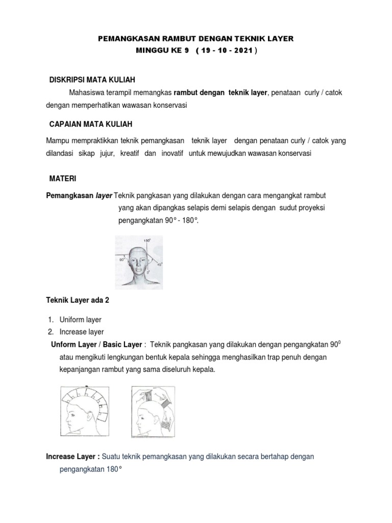 Pemangkasan Rambut Dengan Teknik Layer Dan Increase | PDF