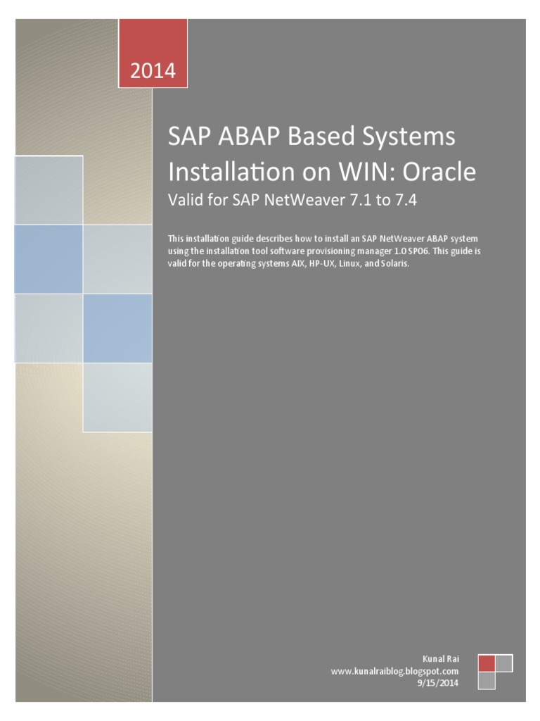 SAP Installation ABAP | PDF | Oracle Corporation | Computer Hardware