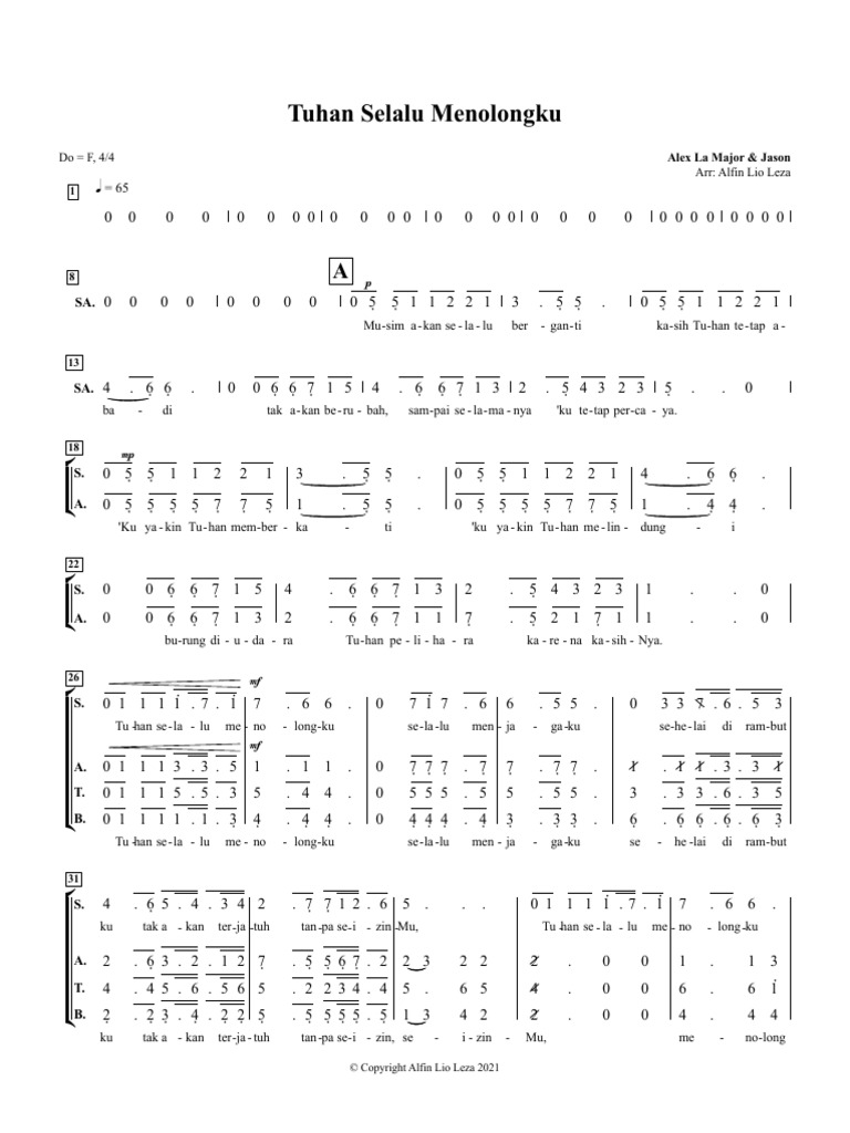 Tuhan Selalu Menolong (Lagu Koor) | PDF