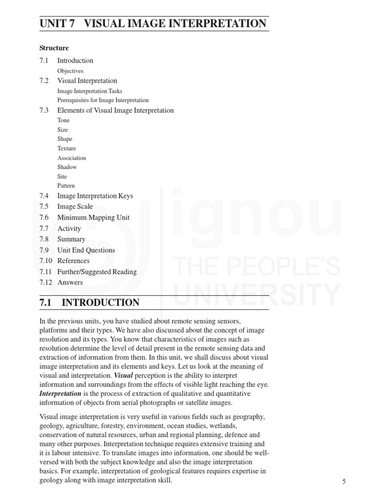 Unit 7 Visual Image Interpretation: Structure | PDF | Aerial ...