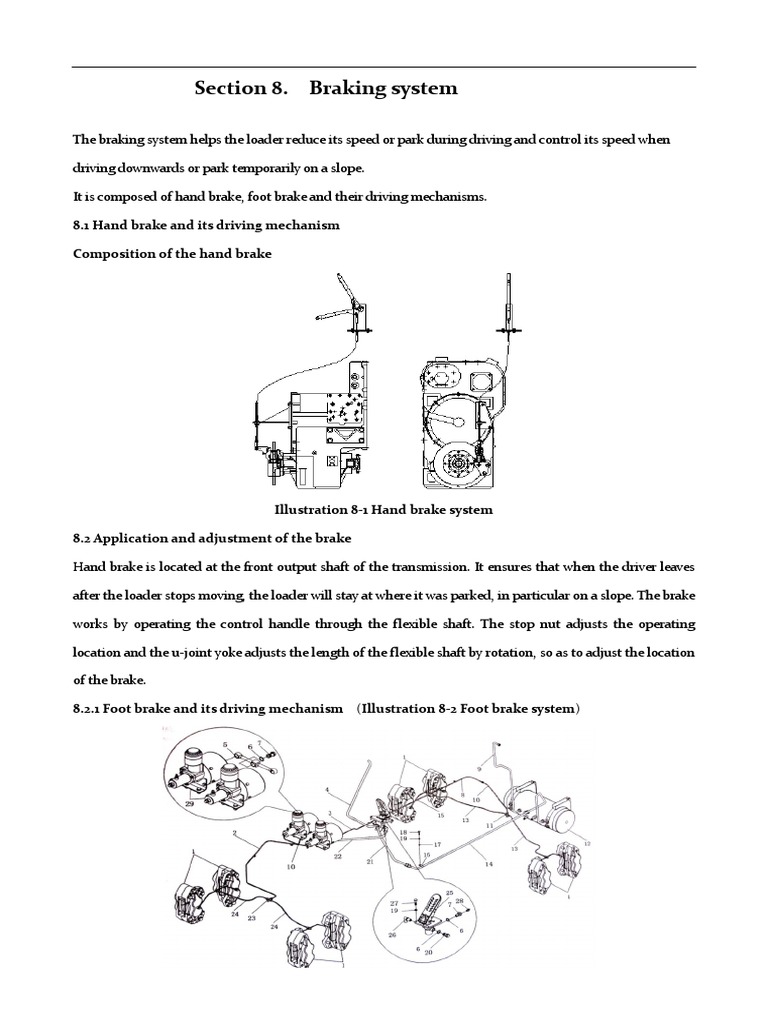 Section 8. Braking System: 8.1 Hand Brake and Its Driving Mechanism ...