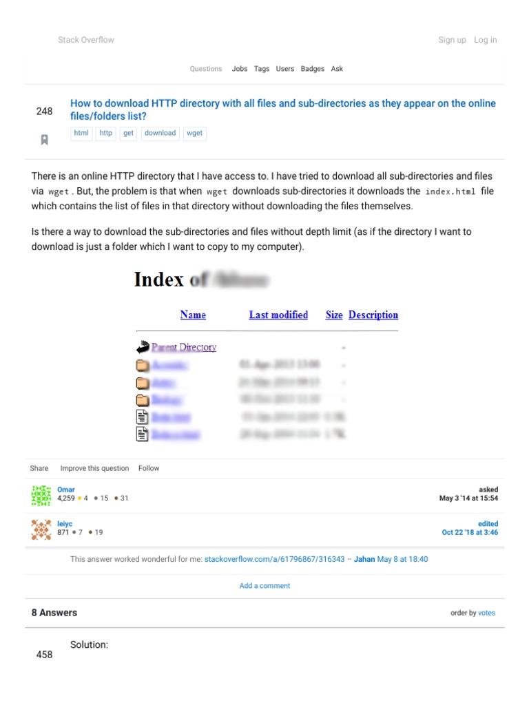 How To Download HTTP Directory With All Files and Sub-Directories As They Appear On The Online ...