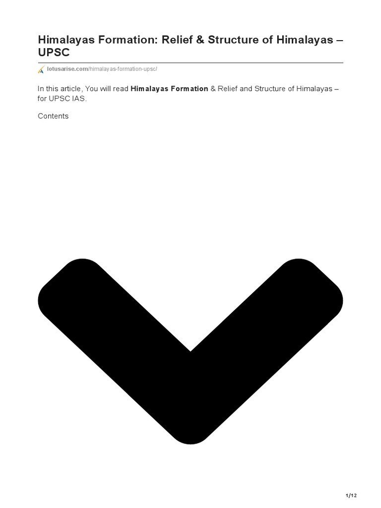 Himalayas Formation: Relief & Structure of Himalayas - Upsc | PDF ...