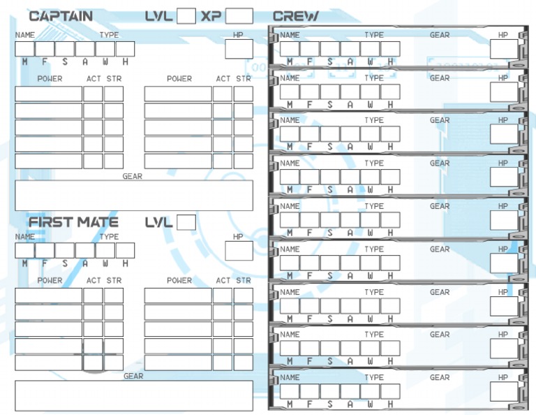 Stargrave Captain Sheet1 | PDF