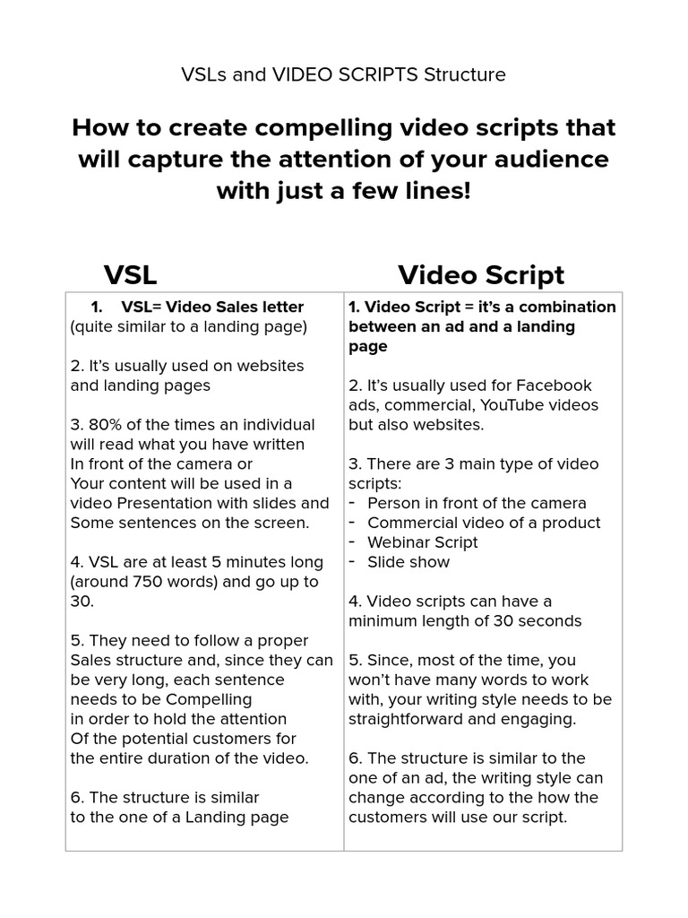 How to create compelling video scripts and VSLs | PDF | Communication