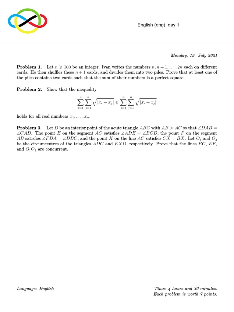 Math Problems and Proofs Overview | PDF | Triangle | Mathematical Concepts