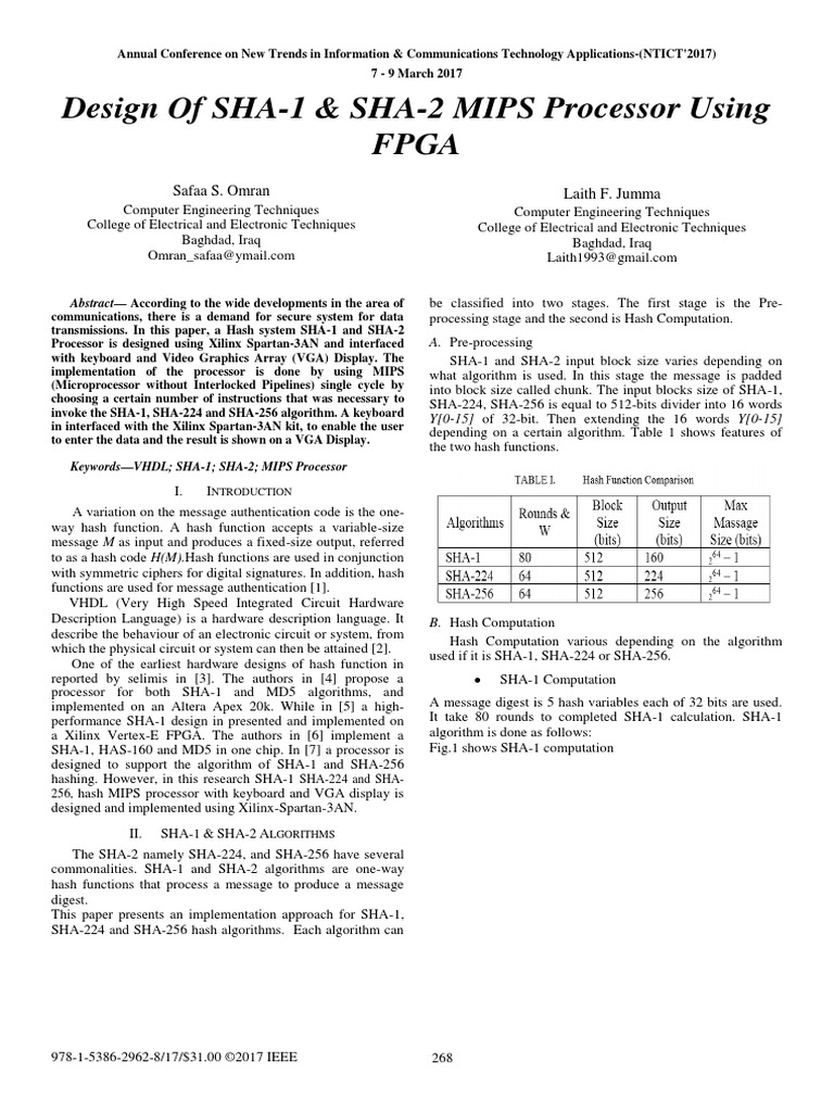 3design Of Mips Processor Using Fpga Pdf Computing Computer Architecture