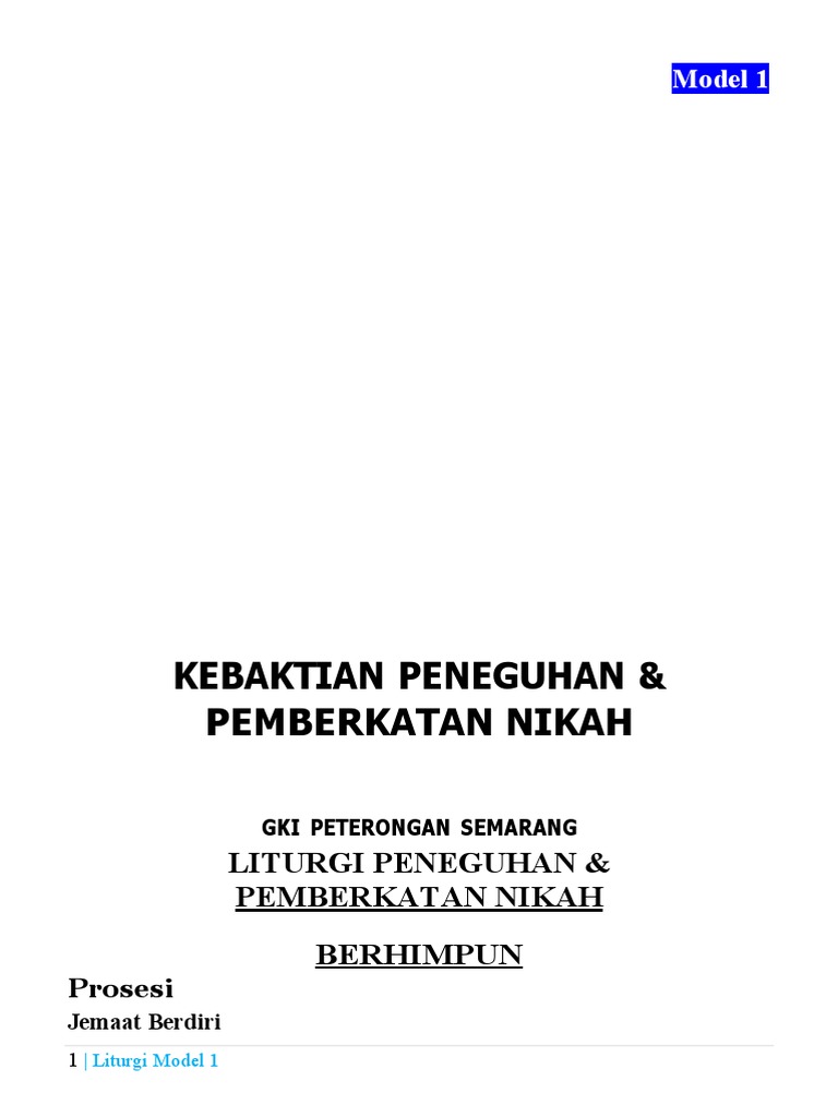 Liturgi Nikah Model 1 Revisi | PDF
