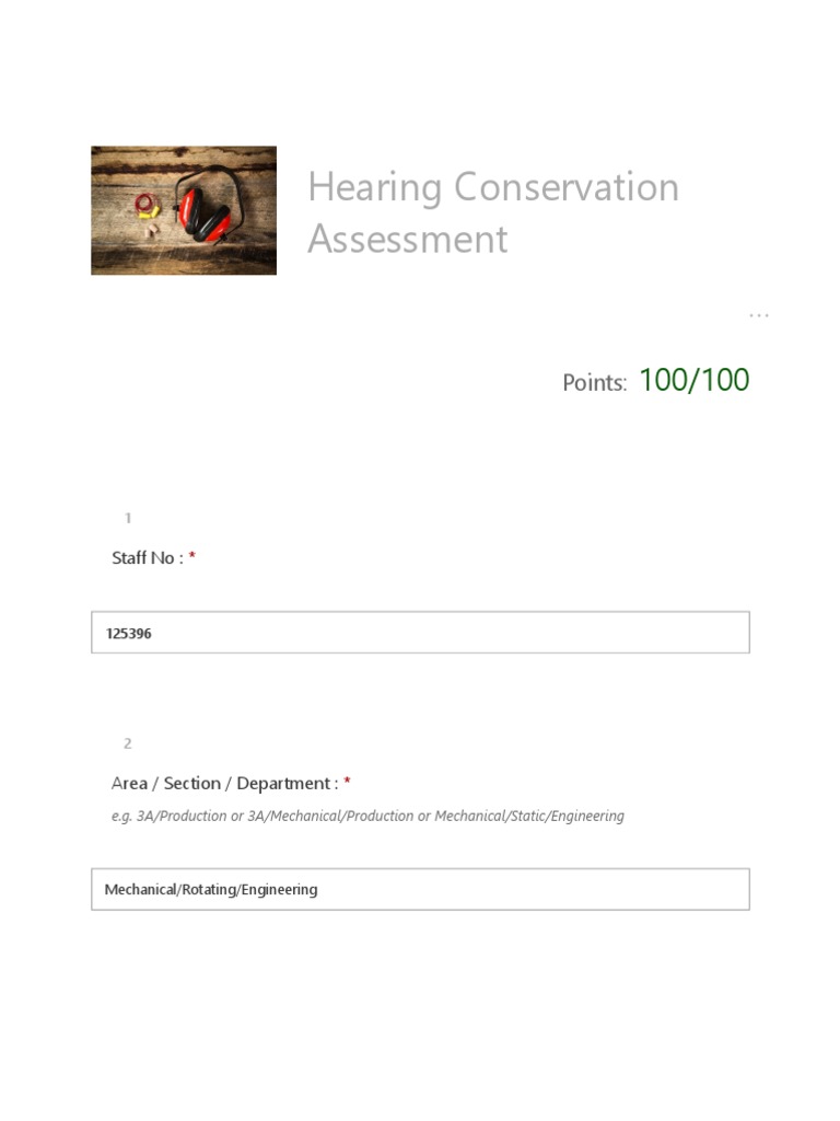 Hearing Conservation Assessment | PDF | Hertz | Noise