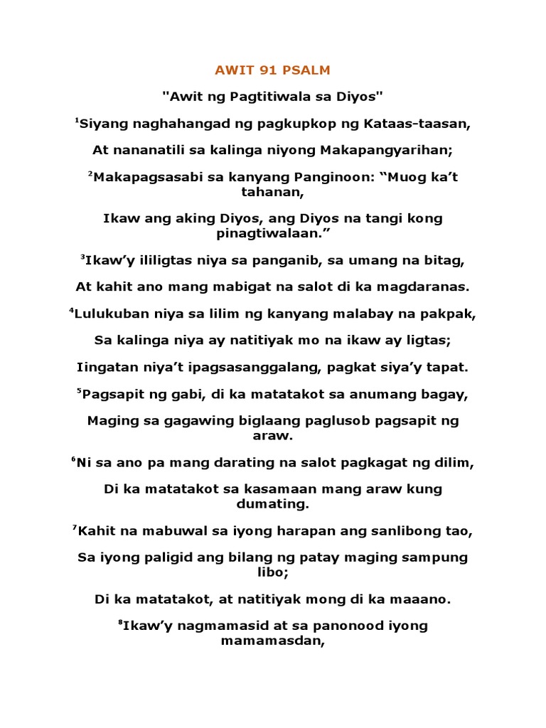 Awit 91 Psalm | PDF