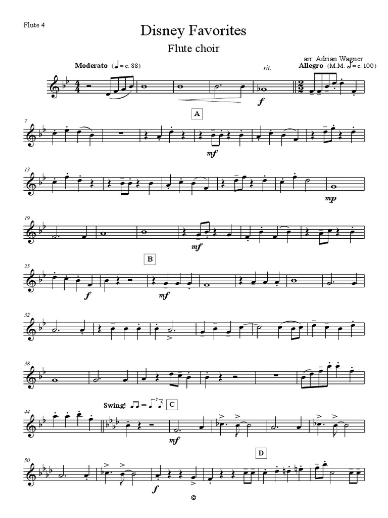Disney - Favoritesx - Flute 4 | PDF
