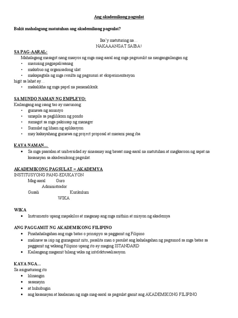 Ang Akademikong Pagsulat | PDF