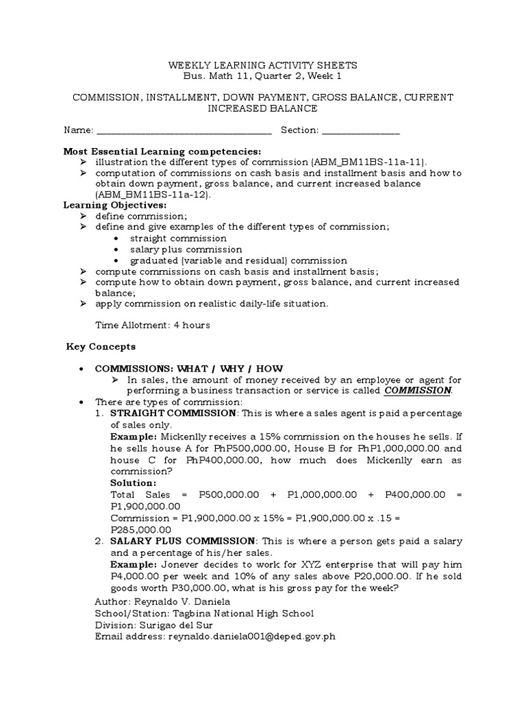 Bus-Math 11 Q2 WK1 | PDF | Banks | Credit Card