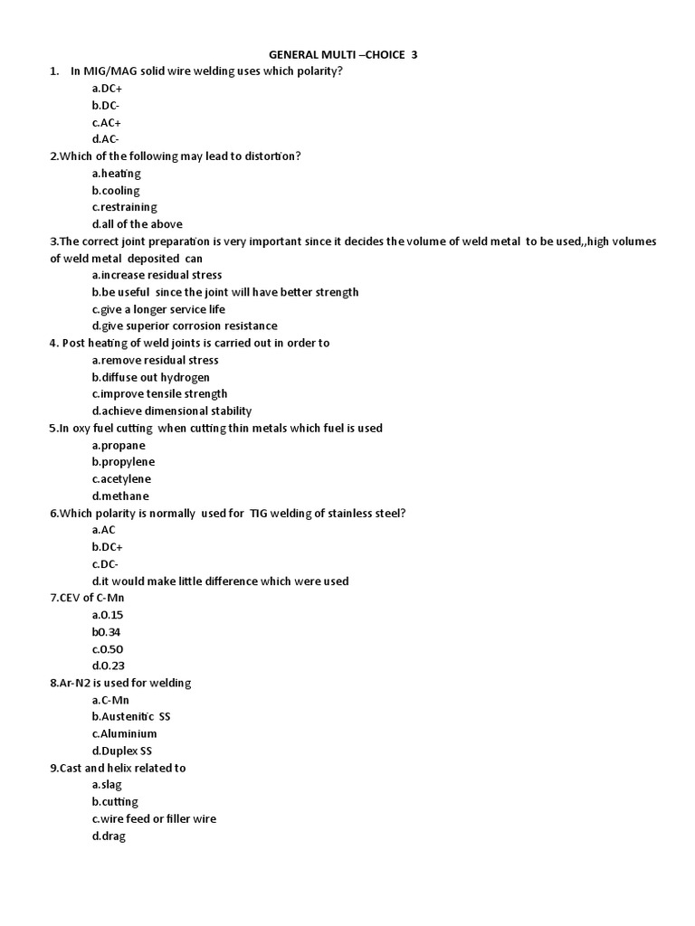 General3 Answer | PDF | Welding | Construction