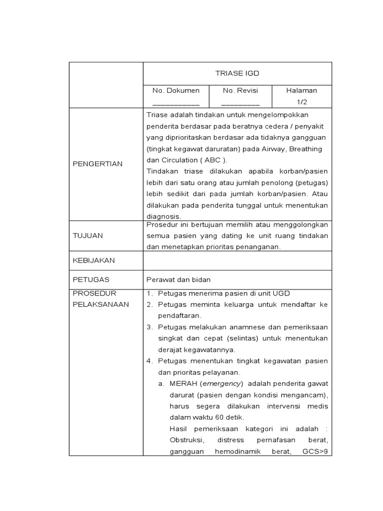 70 Spo Triase Igd | PDF