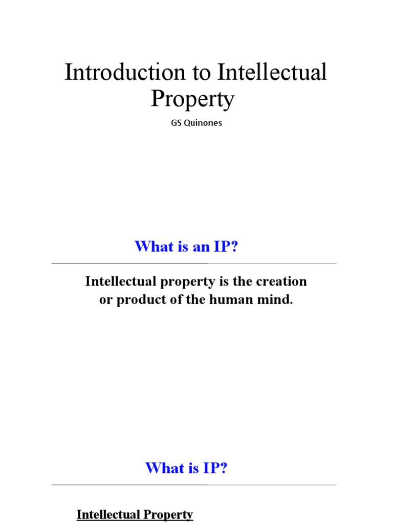Introduction To Intellectual Property Rev | PDF | Intellectual Property ...