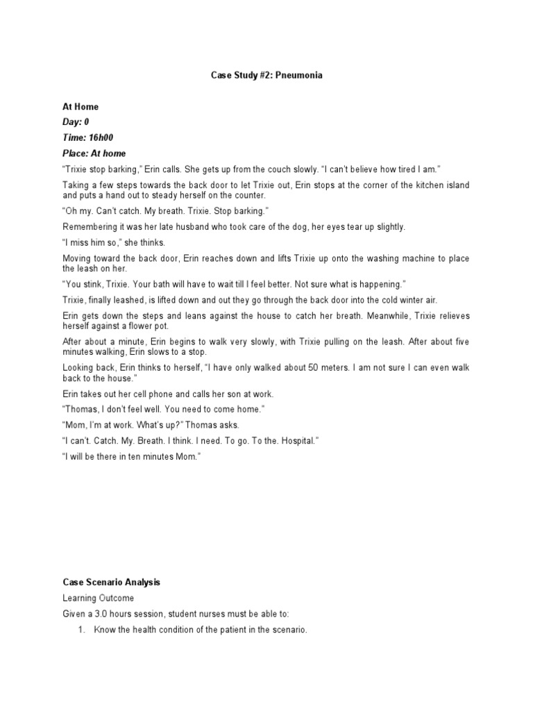 Case Study Pneumonia - 4 | PDF | Pneumonia | Breathing