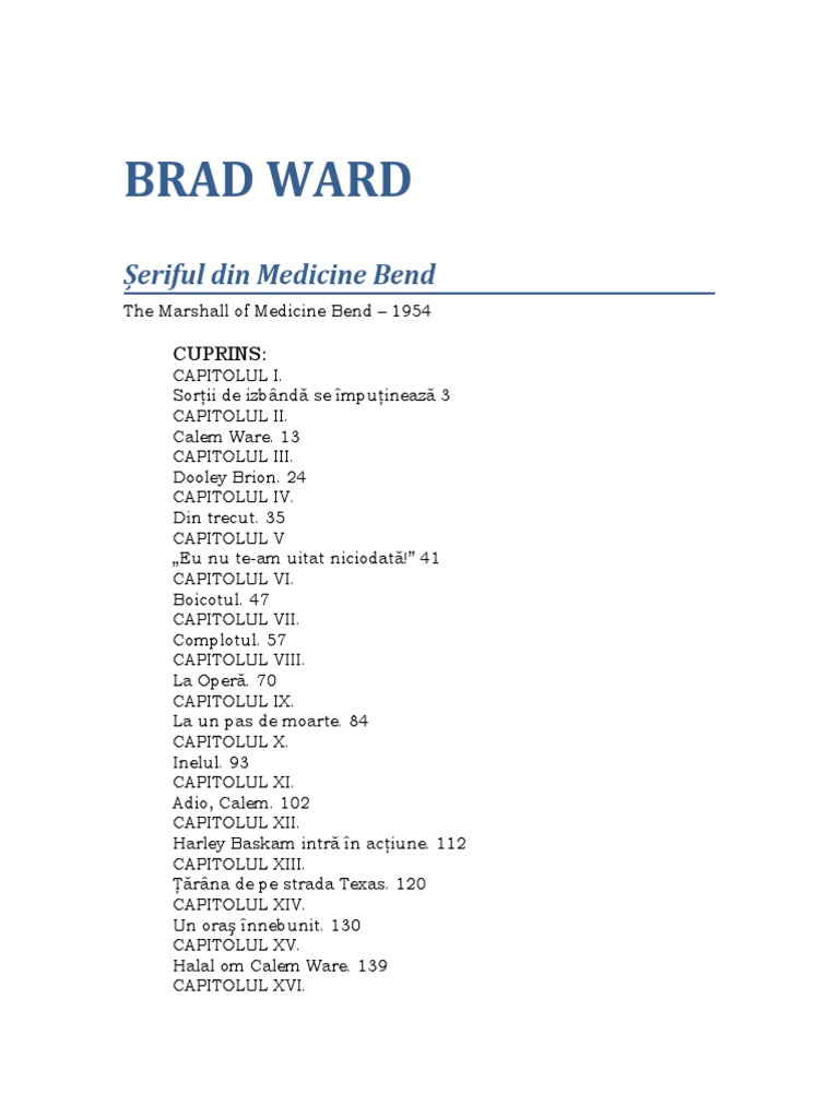 Brad Ward-Seriful Din Medicine Bend 1.0 10 | PDF