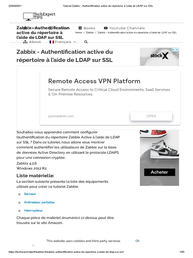 Tutorial Zabbix - Authentification Active Du Répertoire À L'aide de LDAP Sur SSL | PDF | Active ...