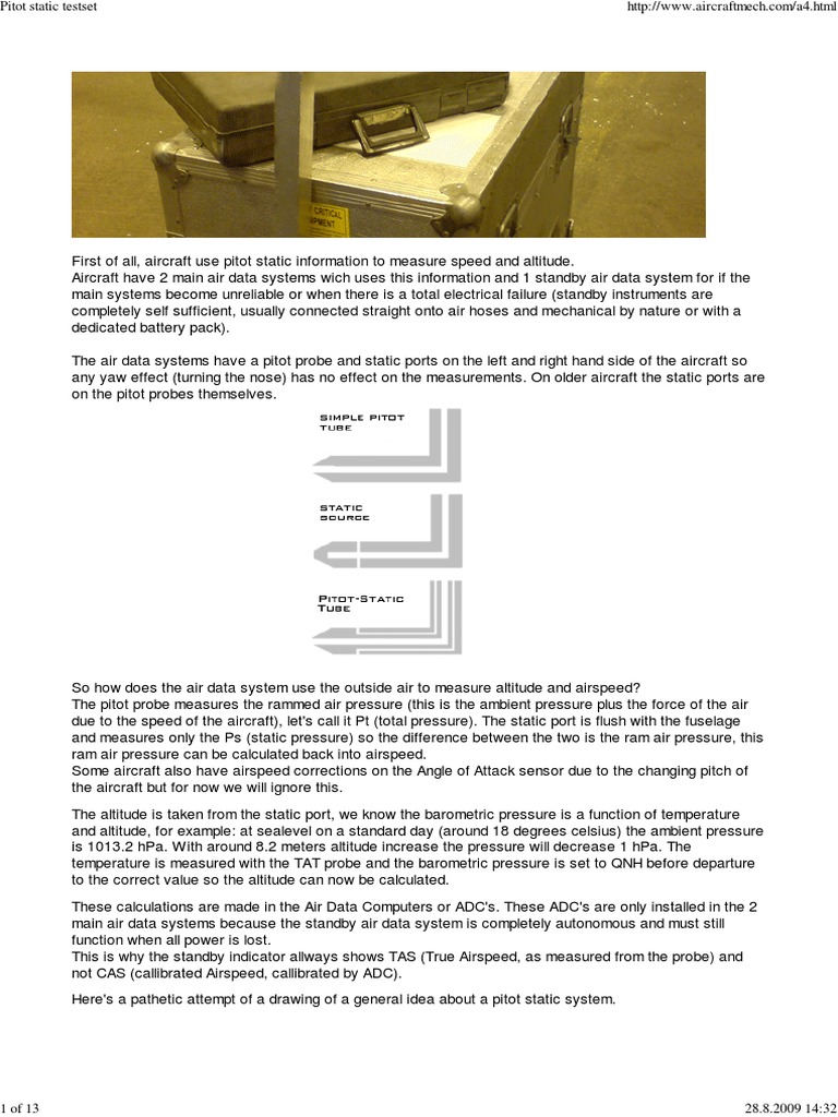 Testing Aircraft Pitot-Static Systems: A Guide to Pitot-Static Test Set ...