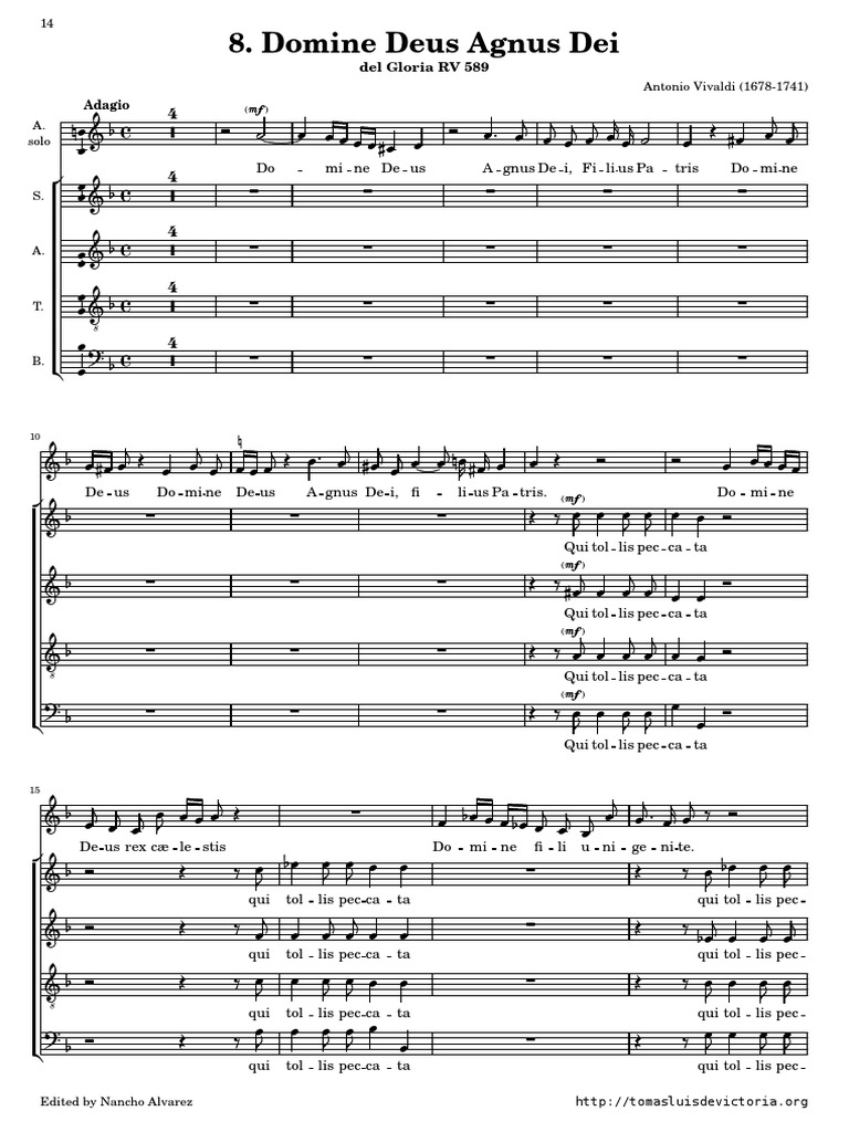 Domine Deus (Del Gloria de Vivaldi) | PDF