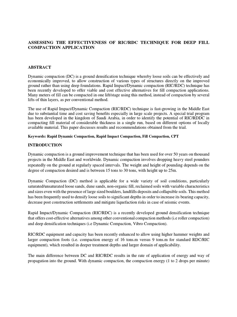 Tech - Paper - Assessing RDC Effectiveness - DFI Event | PDF | Soil ...