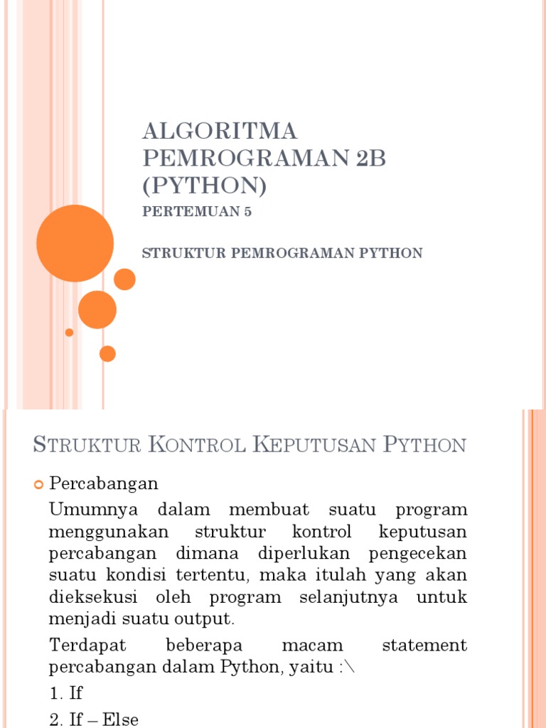 Struktur Kontrol Keputusan Python | PDF | Komputer