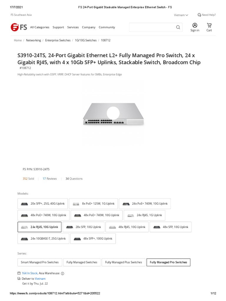 FS 24-Port Multi-Gigabit 10GBASE-T Switch - FS | PDF | Network Switch ...