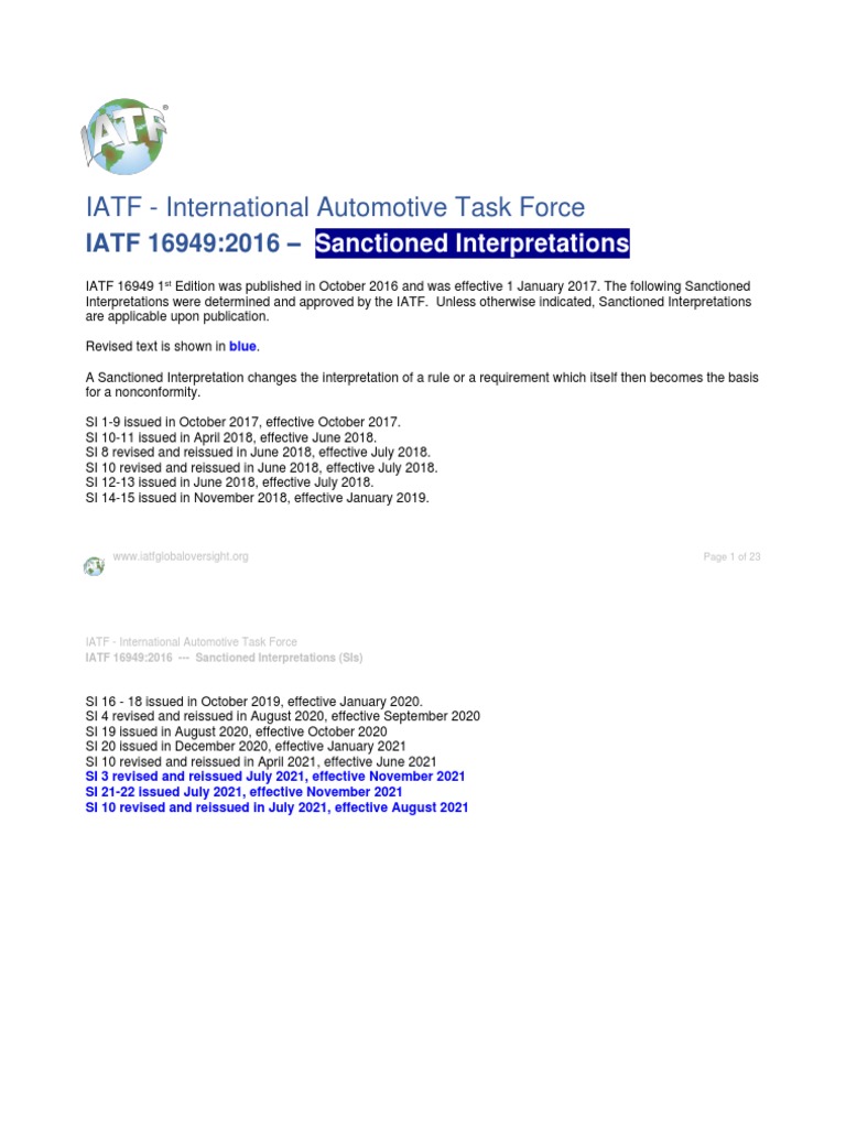 IATF - International Automotive Task Force | PDF | Iso 9000 | Quality ...