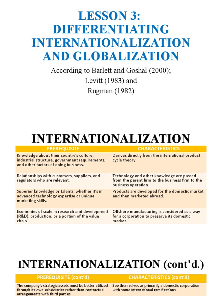 Internationalization vs. Globalization Explained | PDF | Globalization ...