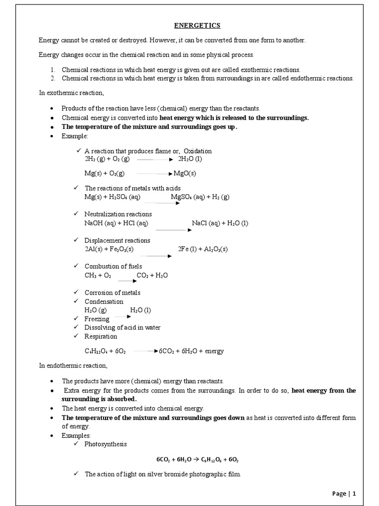 Energetics | PDF | Chemical Reactions | Enthalpy