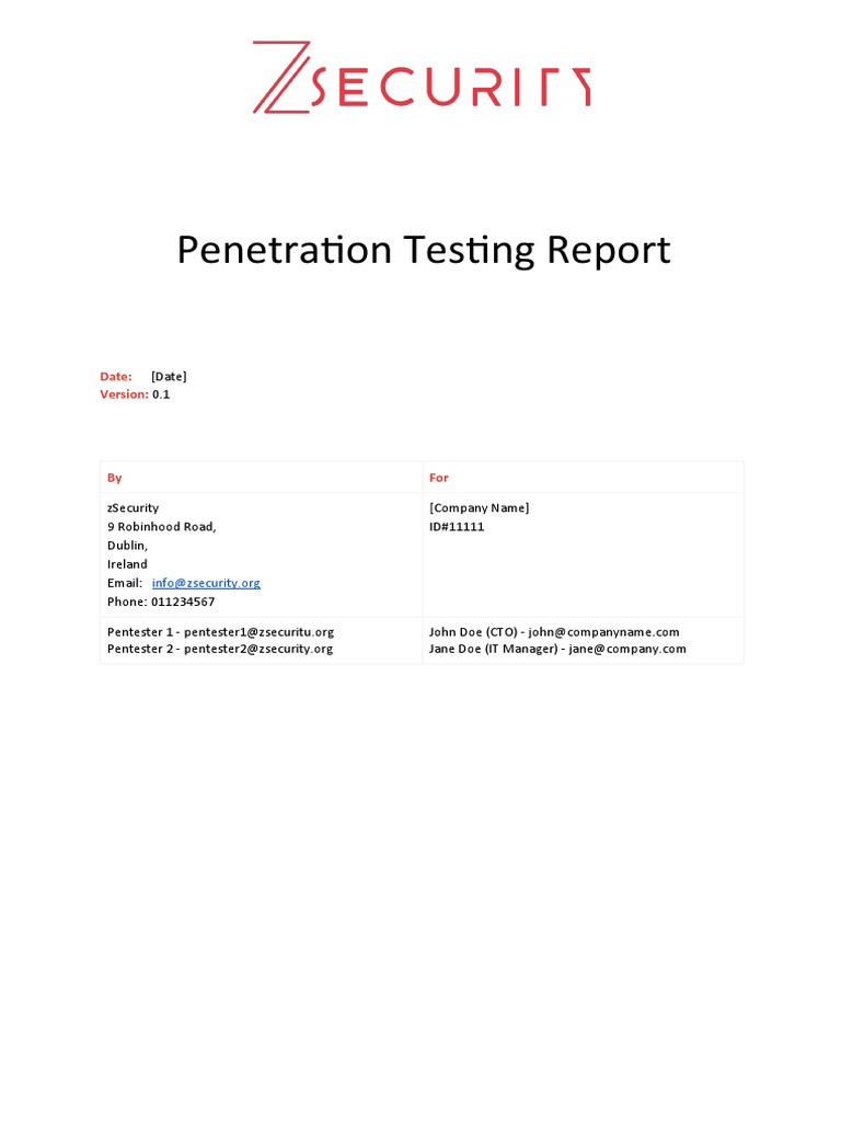 Penetration Testing Report: Date | PDF | Vulnerability (Computing ...
