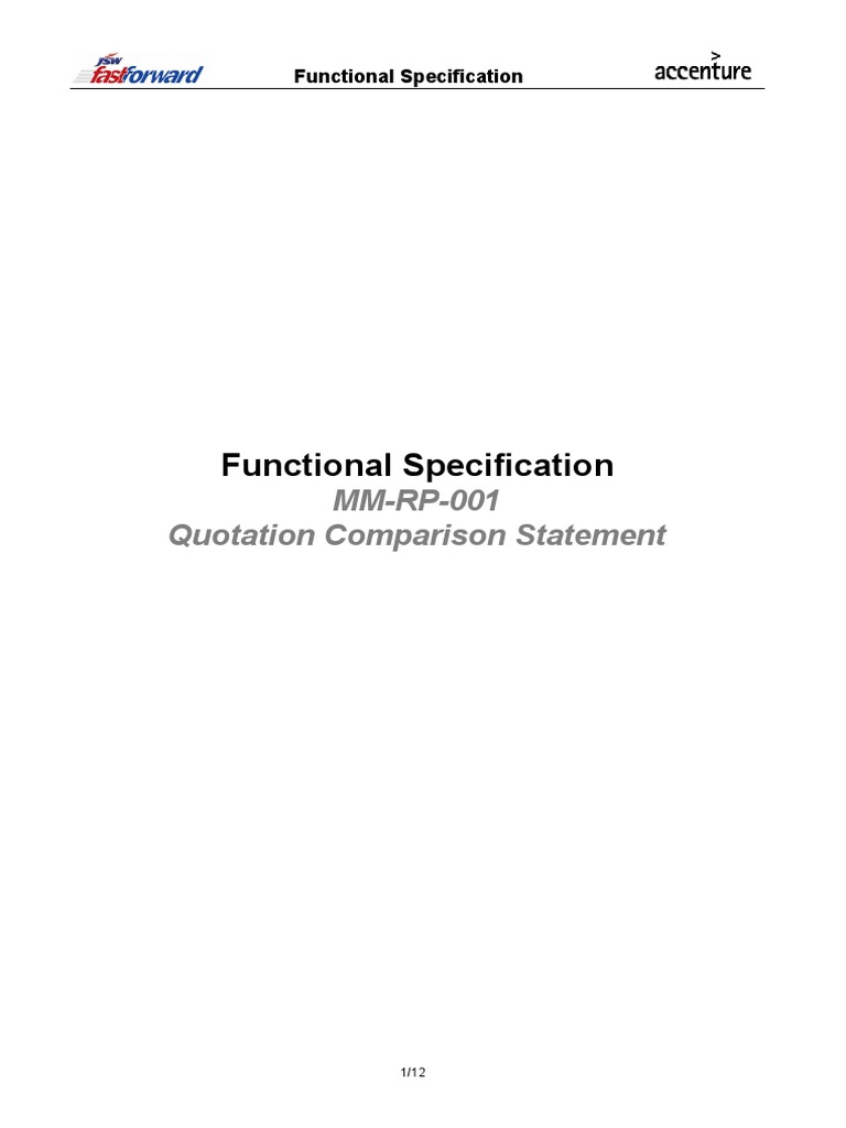 Quotation Comparison Statement Report | PDF | Specification (Technical ...