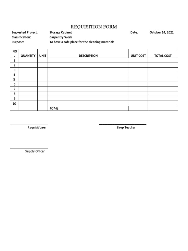 Requisition Template