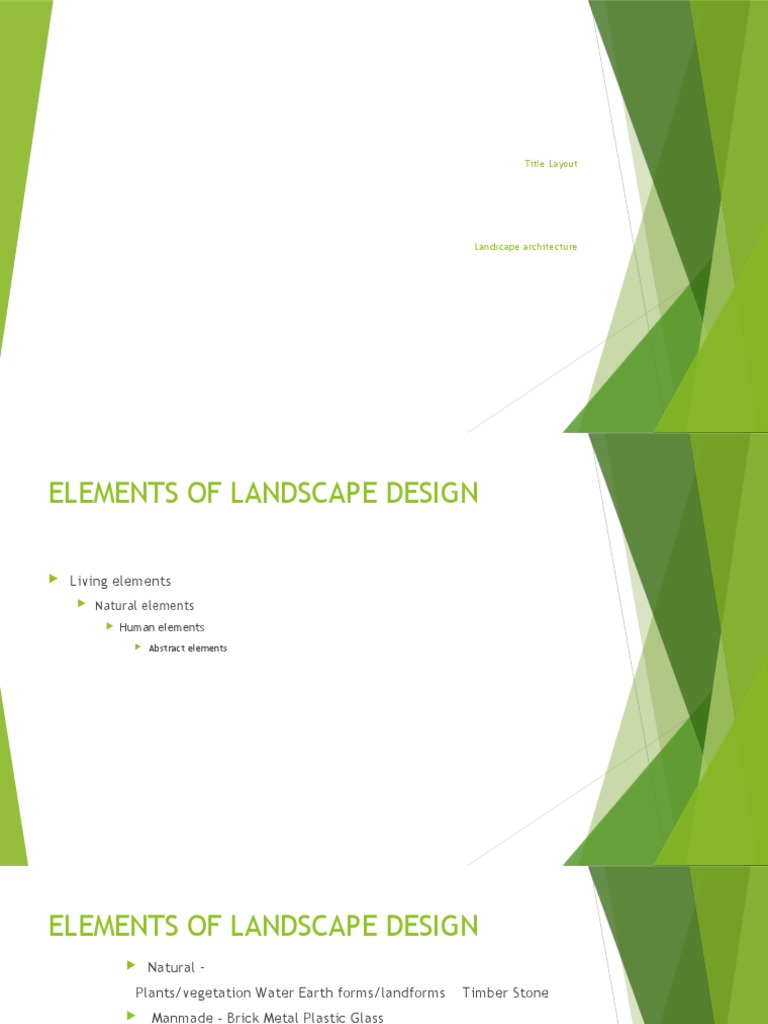 Key Elements of Landscape Design | PDF | Landscape | Plants